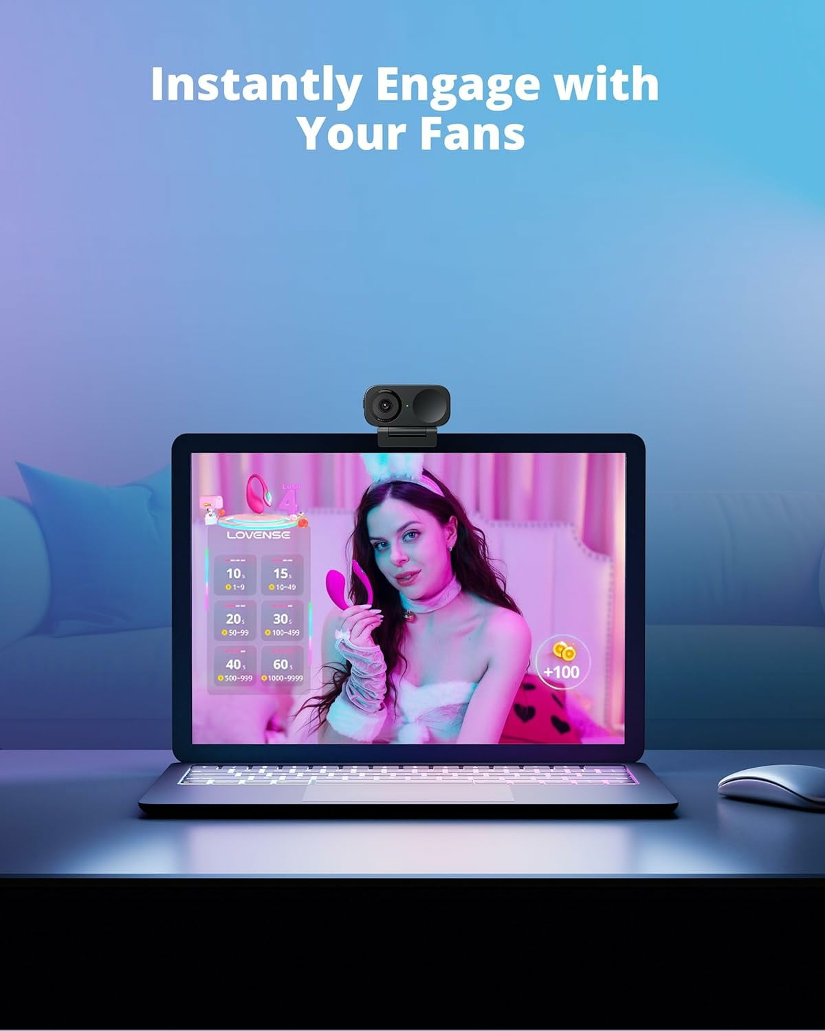 Webcam 2 Lovense 4k 60fps Para Camgirl e Streaming Profissional